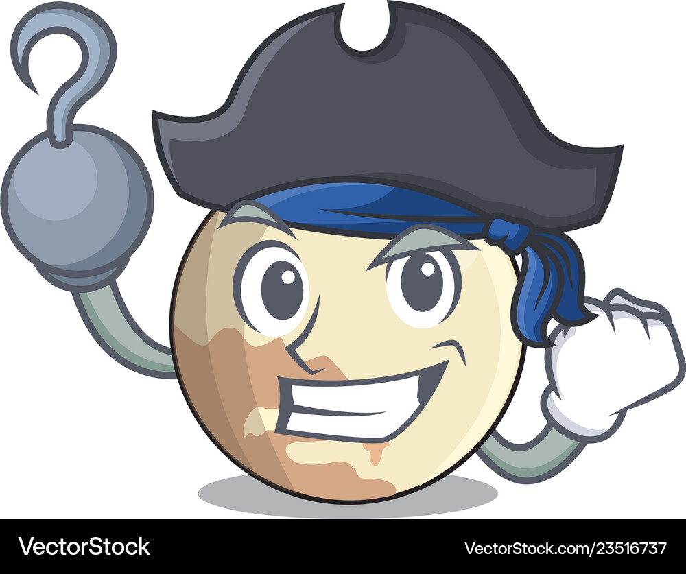 Pirate planet pluto in the cartoon form Royalty Free Vector