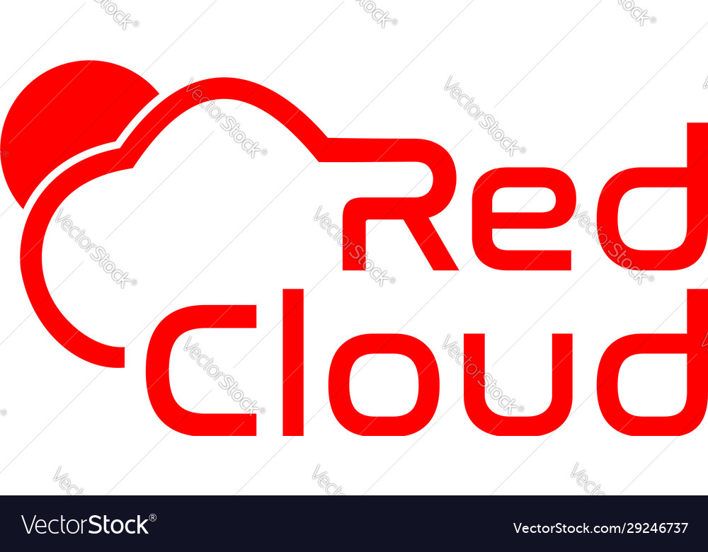 Red cloud logo design Royalty Free Vector Image