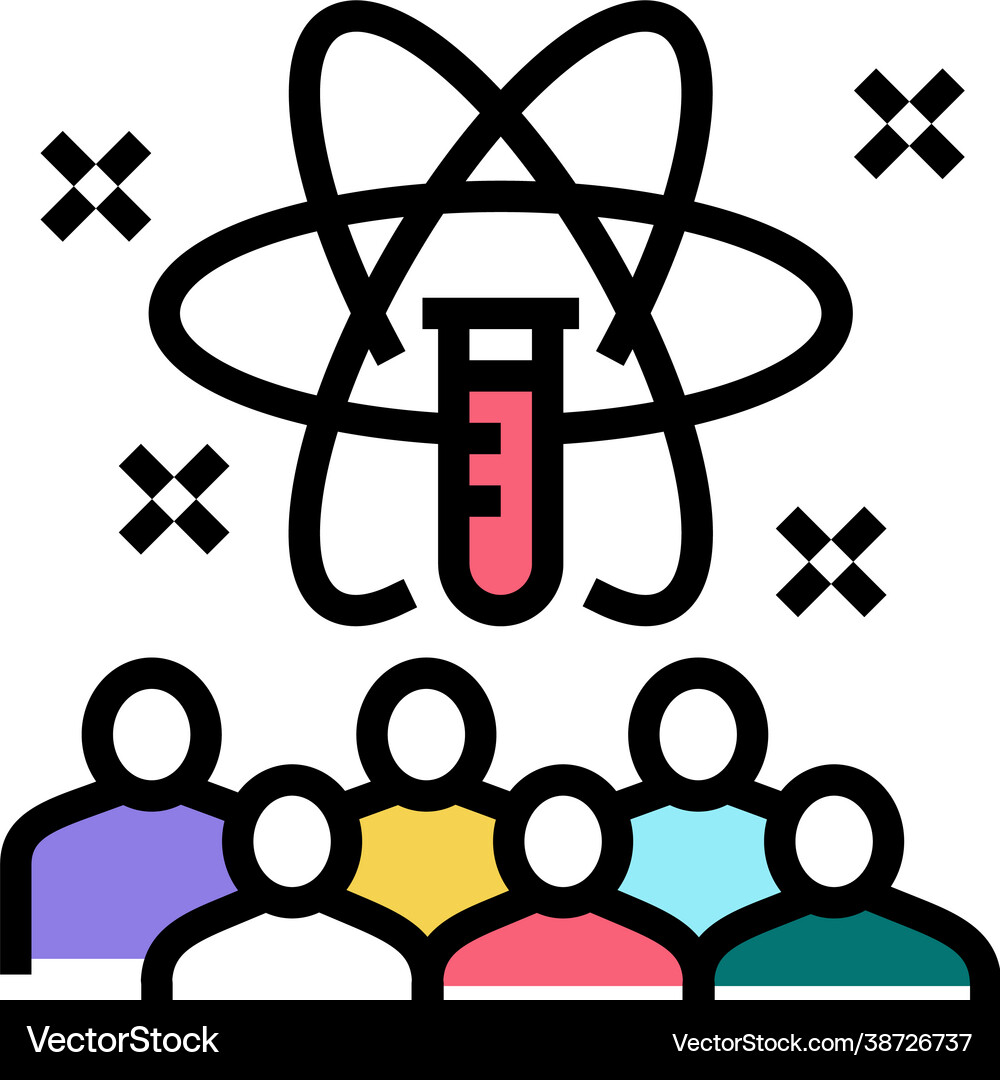 Science kids party color icon Royalty Free Vector Image