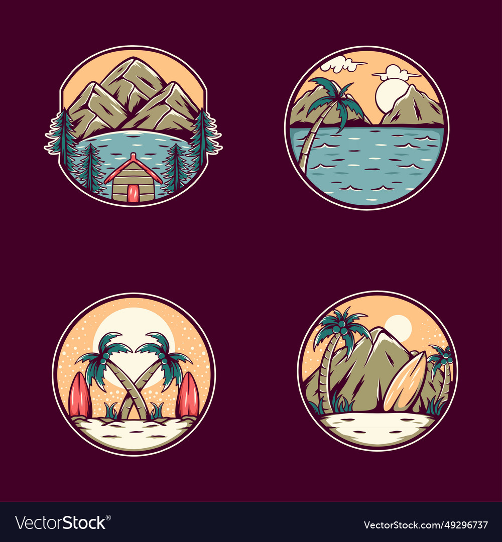 Summer pack Royalty Free Vector Image - VectorStock