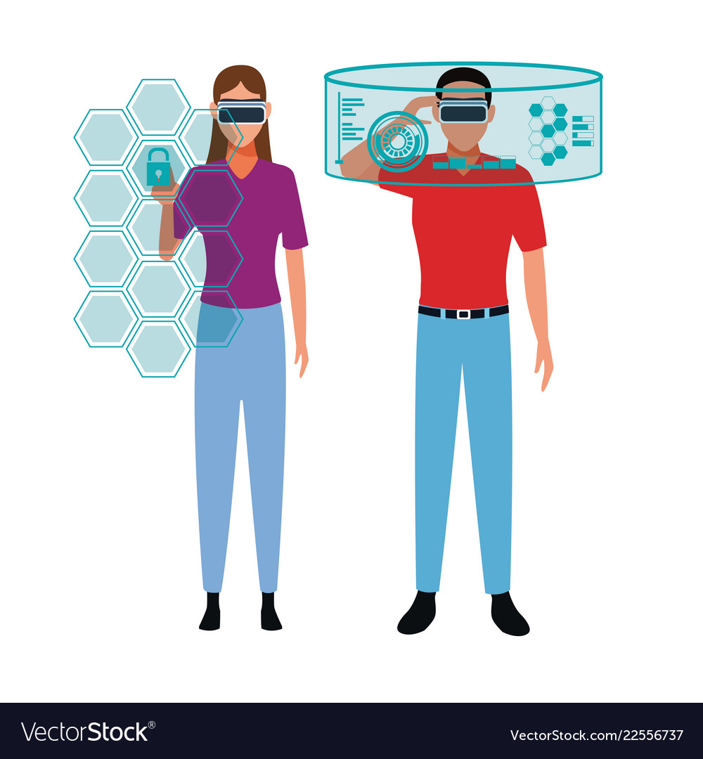 Virtual reality technology Royalty Free Vector Image