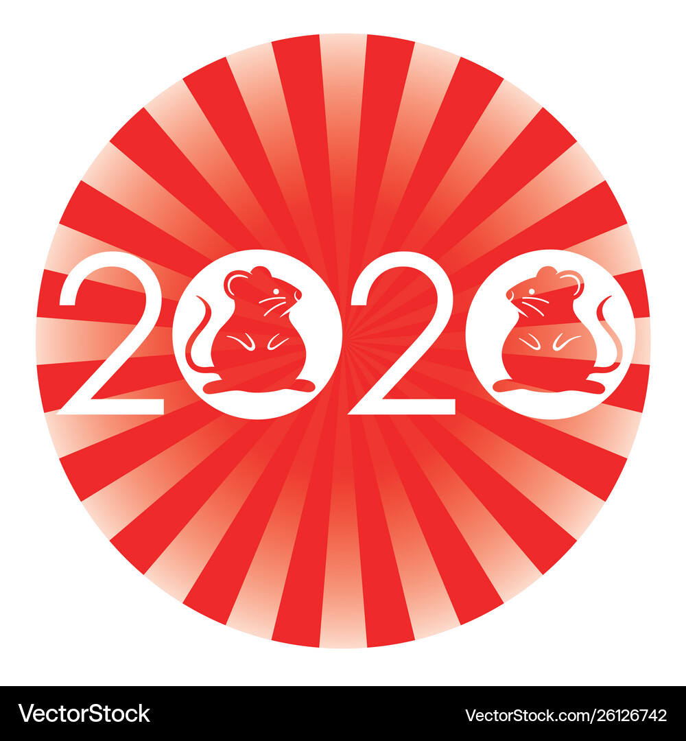 2020 year rat zodiac symbol Royalty Free Vector Image