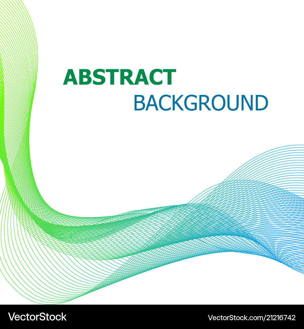 Abstract background with green and blue line wave Vector Image