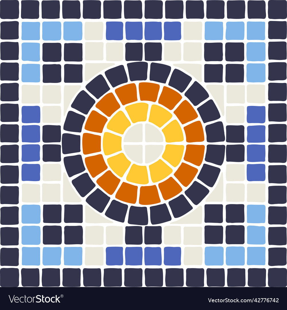 Ancient mosaic tile pattern decorative antique Vector Image