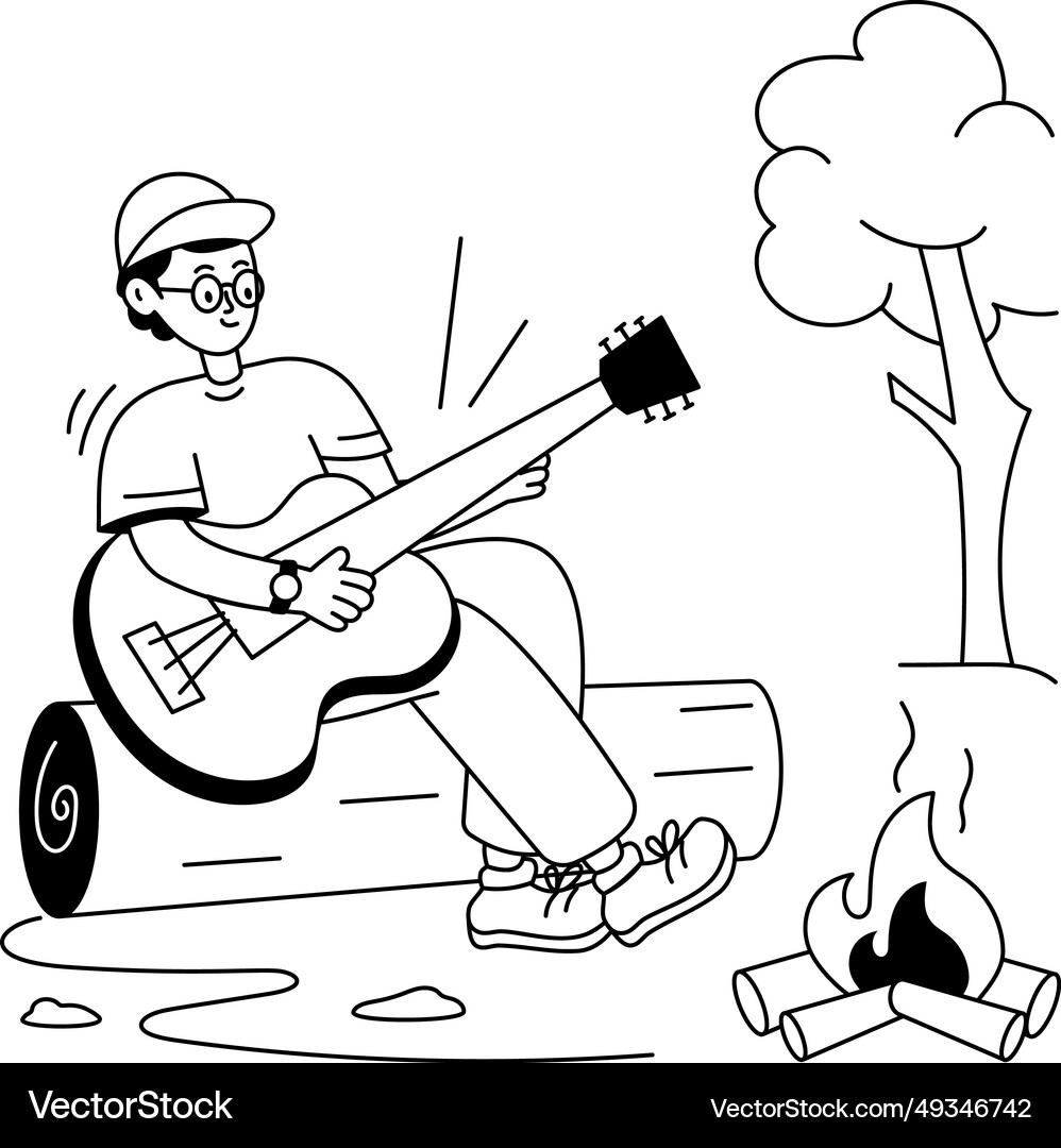 Camping music Royalty Free Vector Image - VectorStock