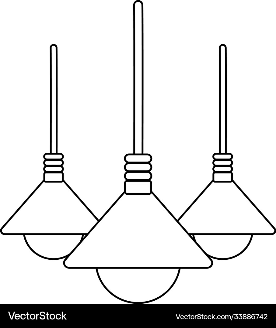 Ceiling lamps bulb lights decoration isolated Vector Image