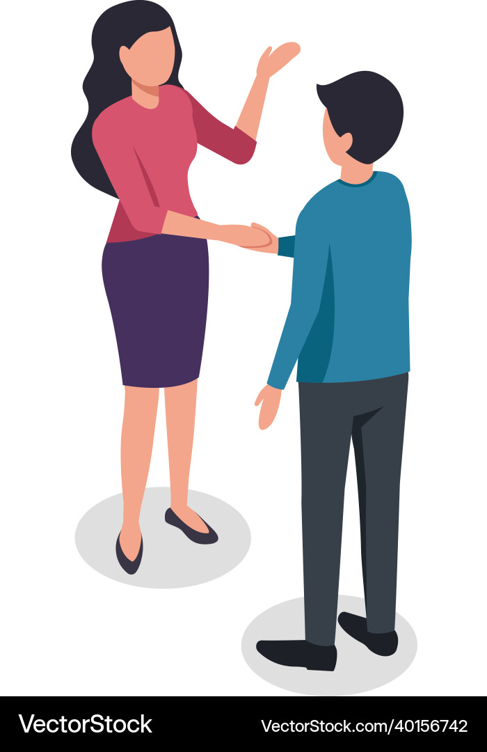 Communication business partners deal or solve Vector Image