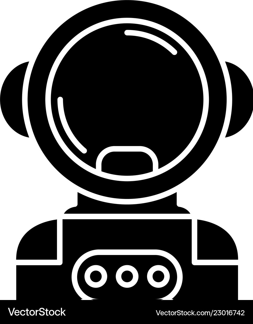 Cosmonaut in space black icon sign Royalty Free Vector Image