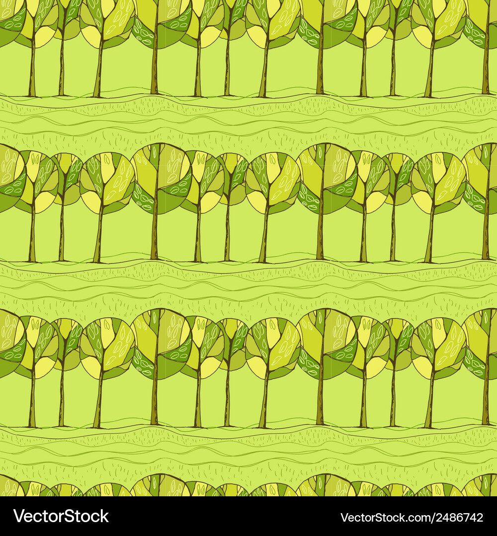 Decorative trees background Royalty Free Vector Image