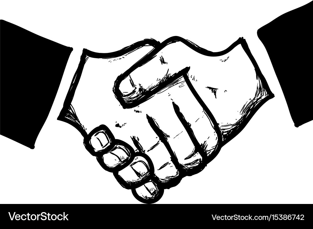 Handshake business symbol Royalty Free Vector Image