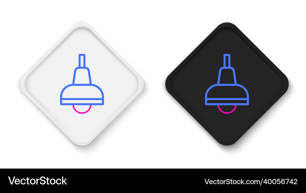 Line lamp hanging icon isolated on white Vector Image