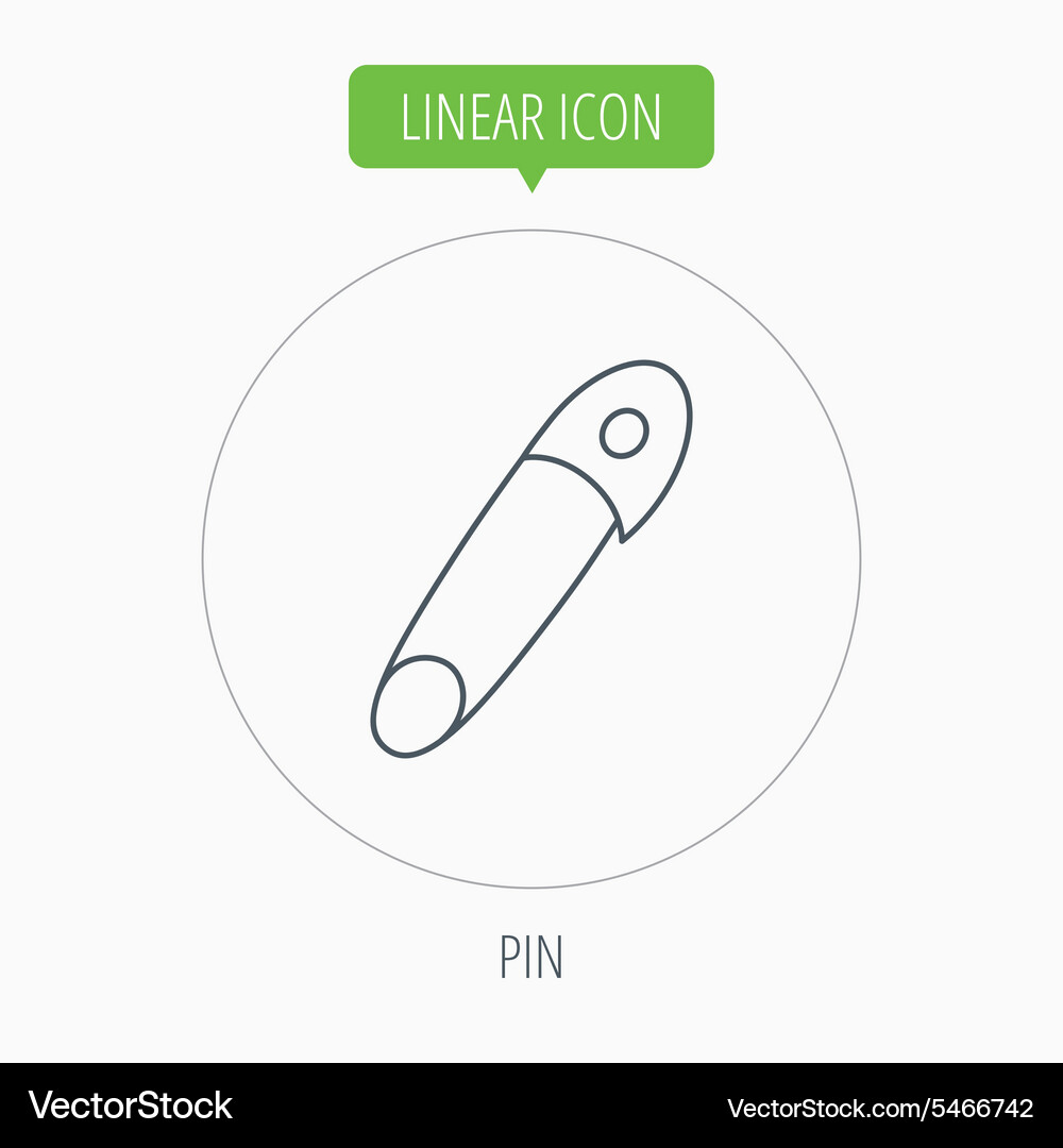 Pin icon stationery sign Royalty Free Vector Image