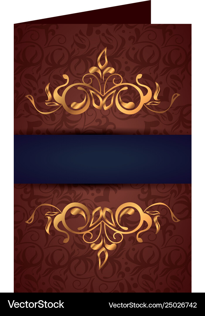 Postcard with frame golden victorian style Vector Image