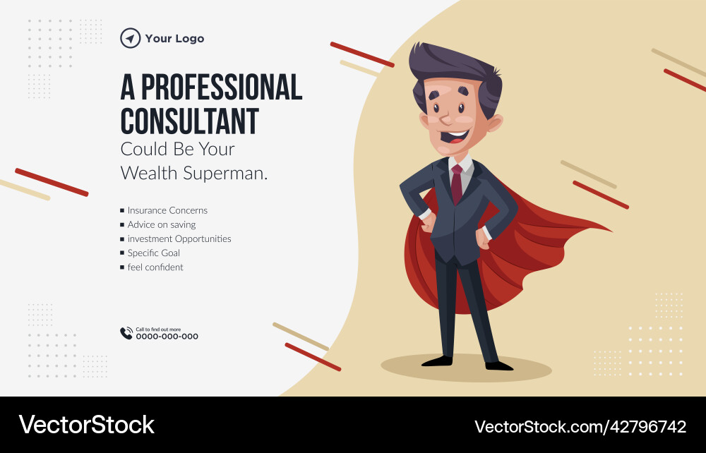 Professional consultant landscape banner design Vector Image