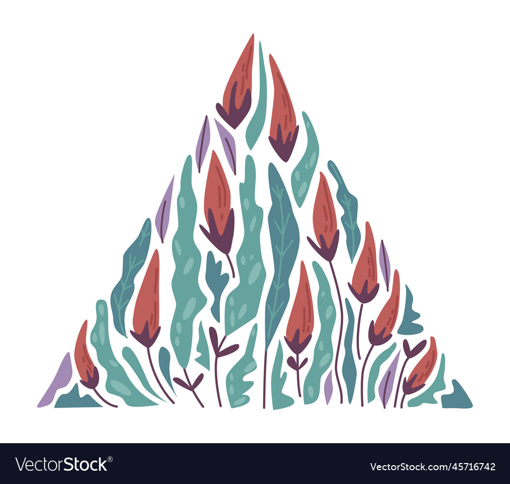 Triangle shape abstract floral pattern Royalty Free Vector
