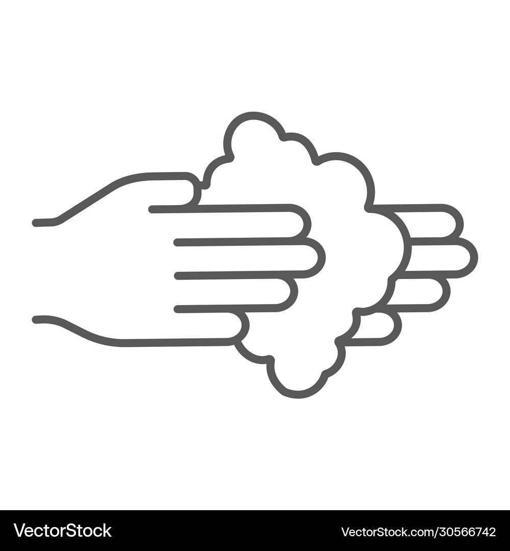 Washing hands with soap thin line icon wash Vector Image