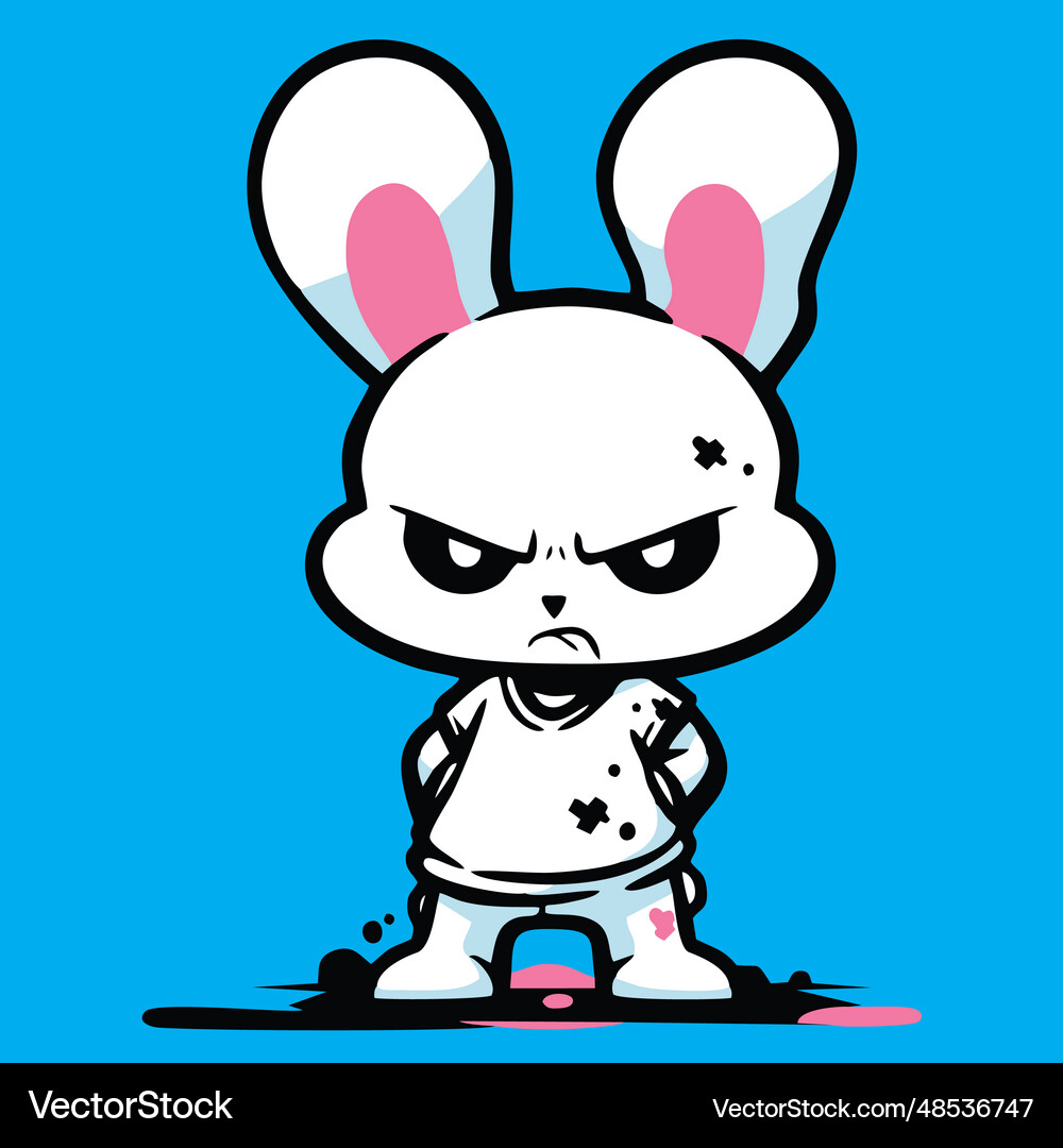 Adorable video game bunny character for tshirt Vector Image