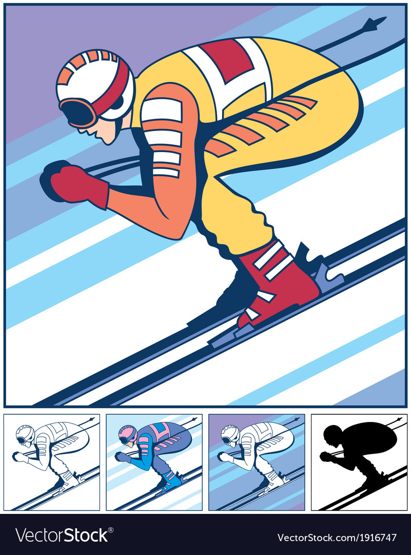 Alpine skiing Royalty Free Vector Image - VectorStock