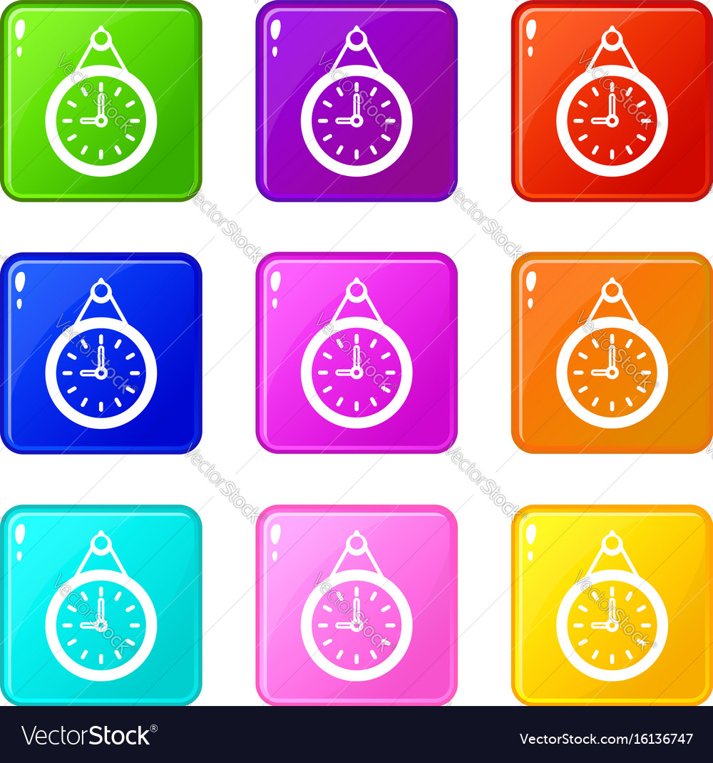 Clock set 9 Royalty Free Vector Image - VectorStock