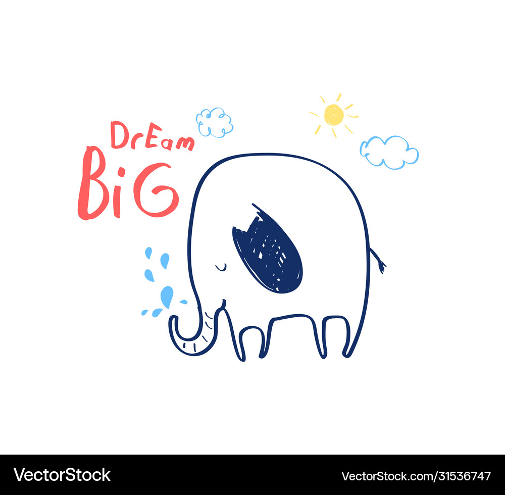 Elephant design with slogan Royalty Free Vector Image