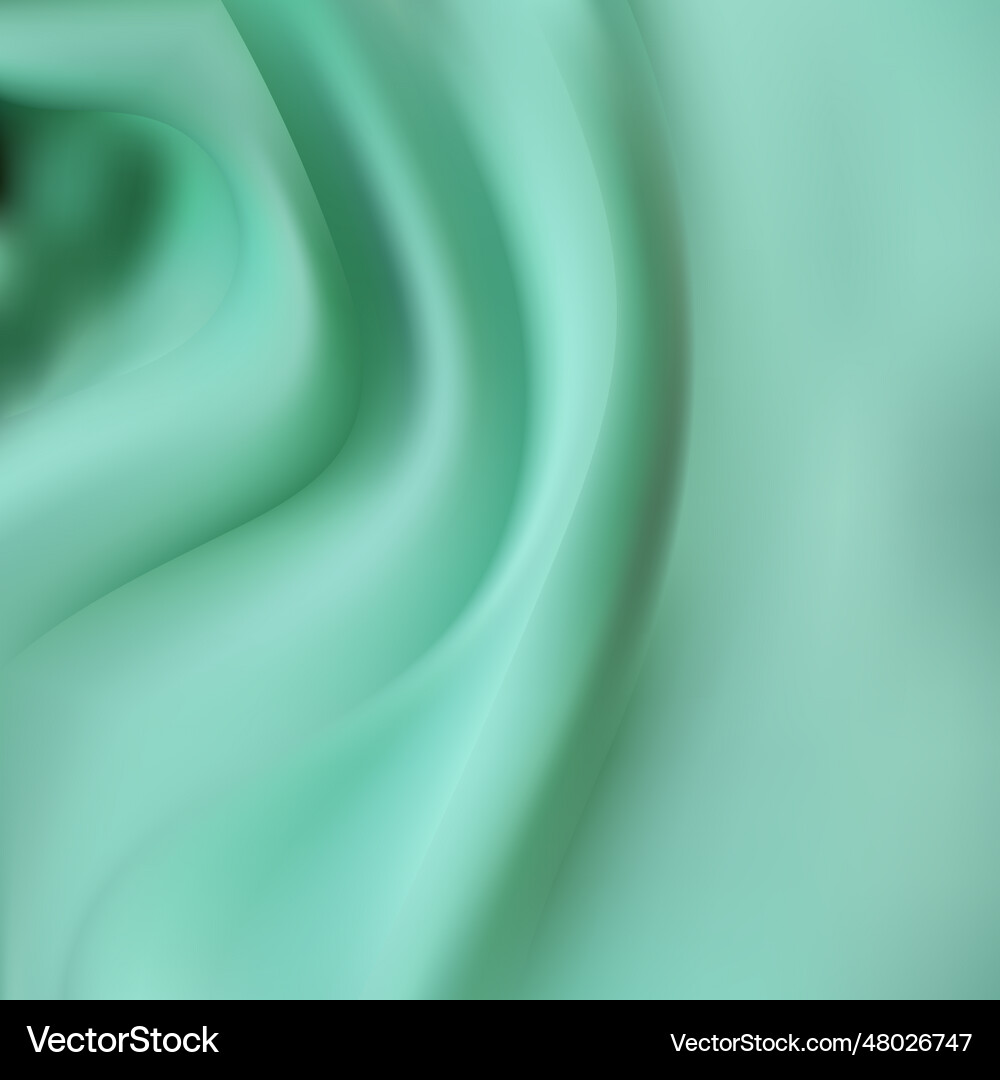 Green satin silky cloth fabric textile drape with Vector Image