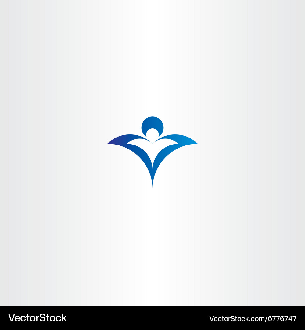 Man and child protect blue logo icon Royalty Free Vector