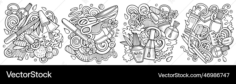 Medicine cartoon doodle designs set Royalty Free Vector