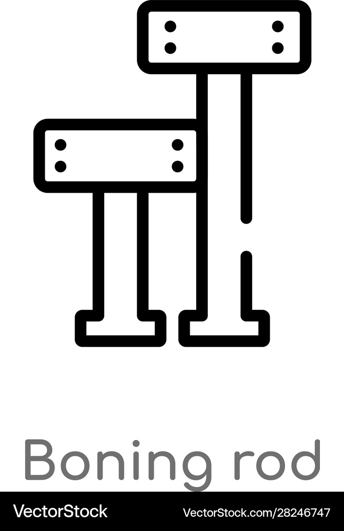 Outline boning rod icon isolated black simple Vector Image