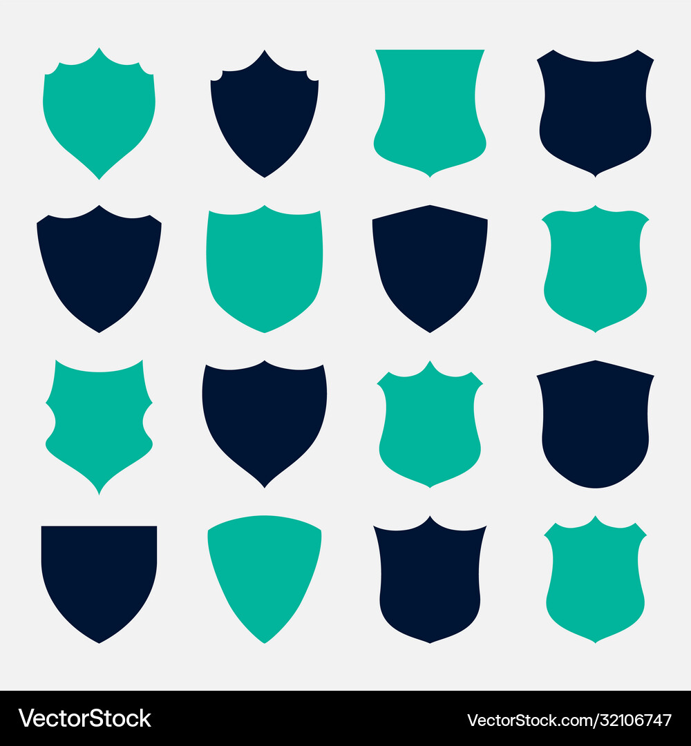 Set shield symbols and icons design Royalty Free Vector