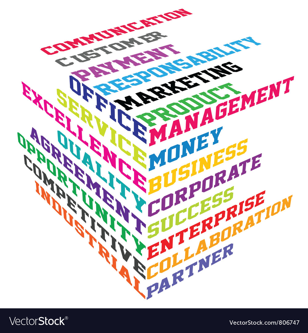 Typography cube Royalty Free Vector Image - VectorStock