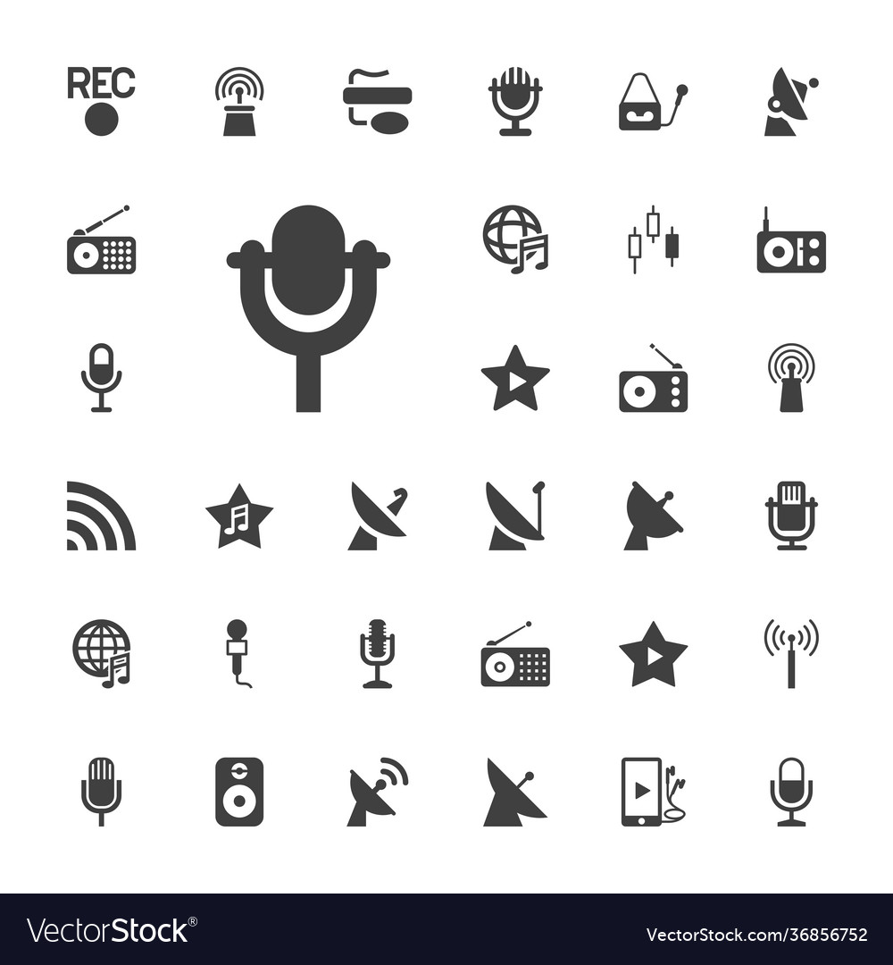 33 radio icons Royalty Free Vector Image - VectorStock