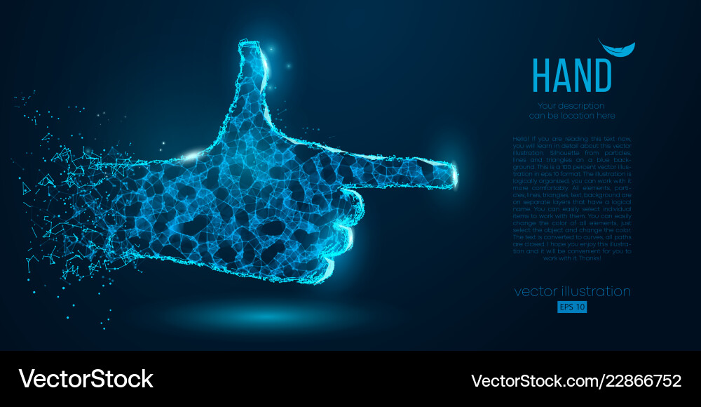 Abstract silhouette of a hand points finger Vector Image