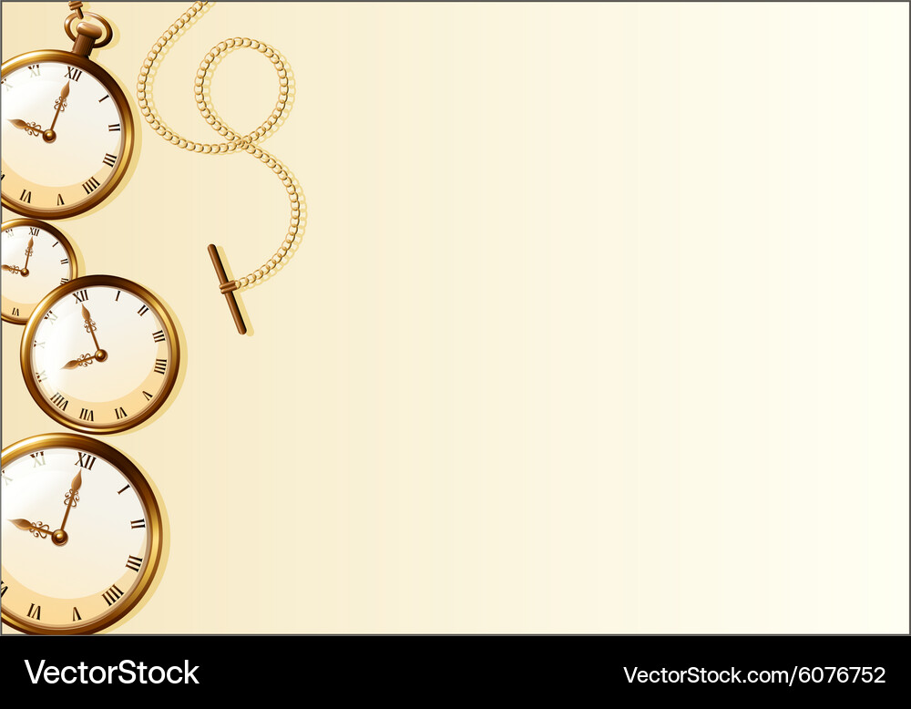 Brown wallpaper with retro watch design Royalty Free Vector