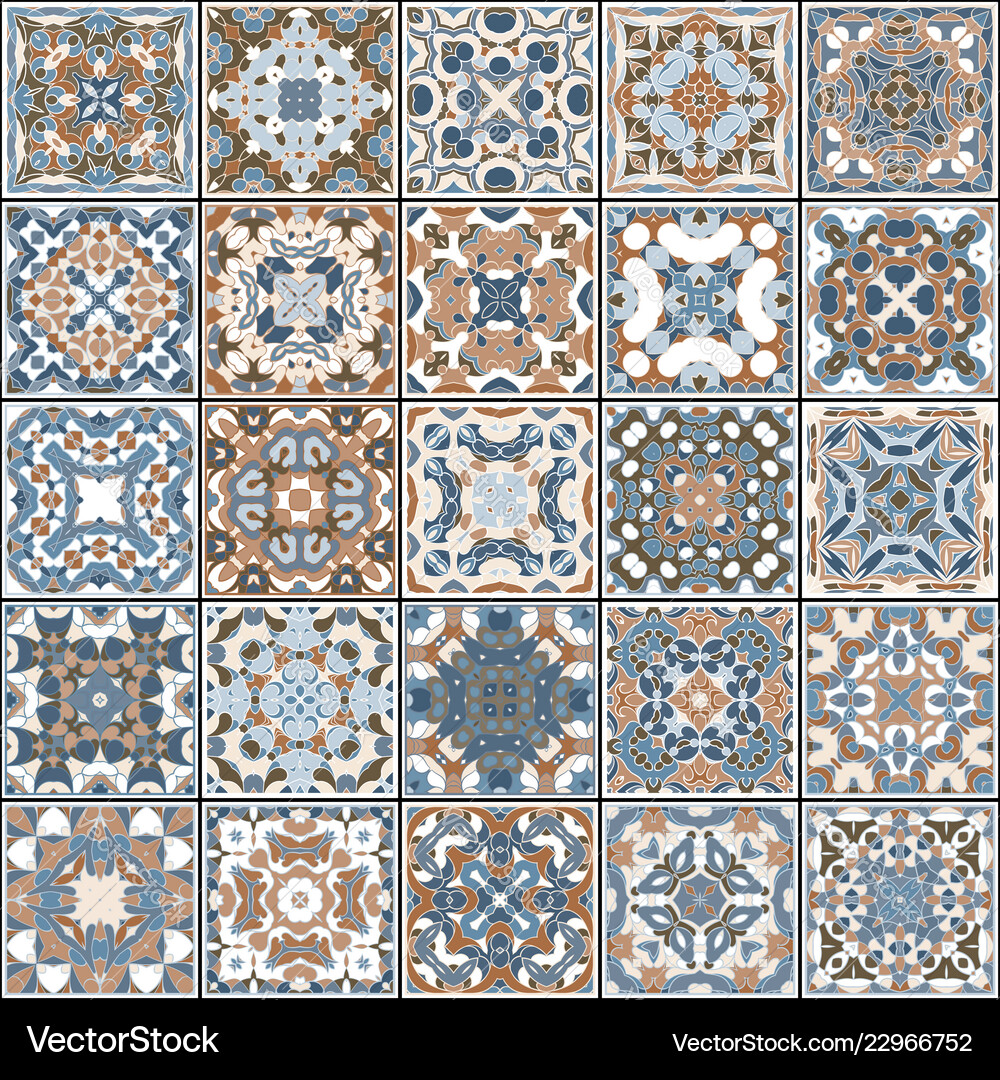 Collection of ceramic tiles Royalty Free Vector Image