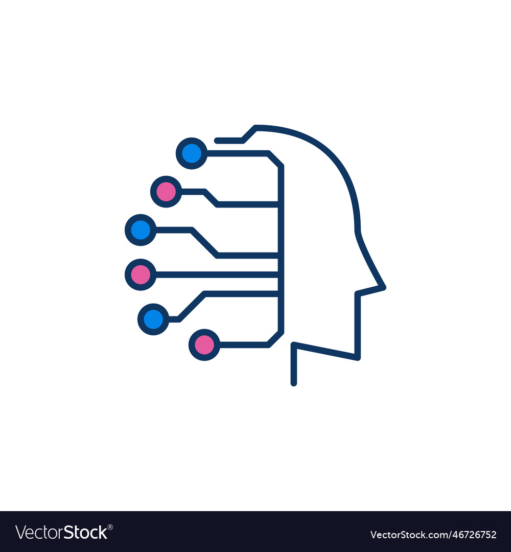 Digital head artificial intelligence technology Vector Image