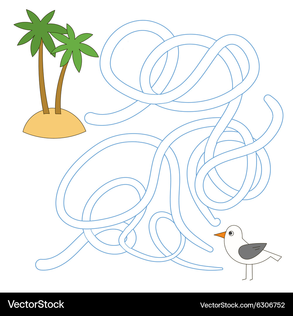 Educational game for children find the way Vector Image