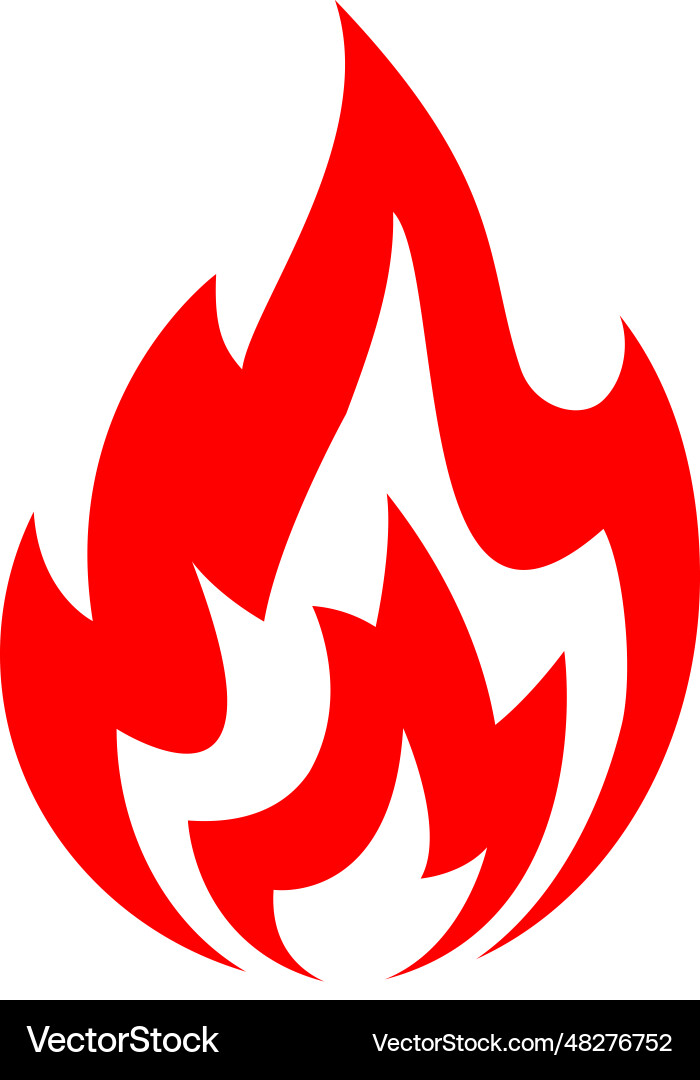 Fire icon red color symbol or emblem Royalty Free Vector