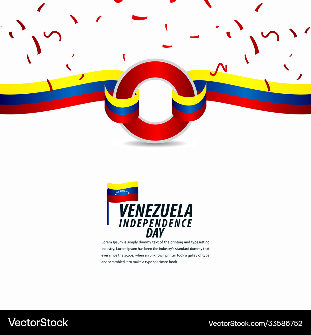 Happy venezuela independence day celebration Vector Image
