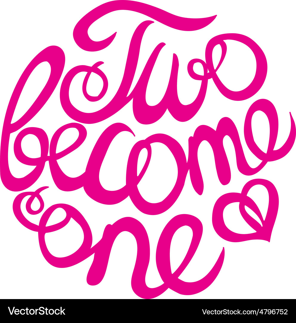 Lettering element in pink color for wedding design