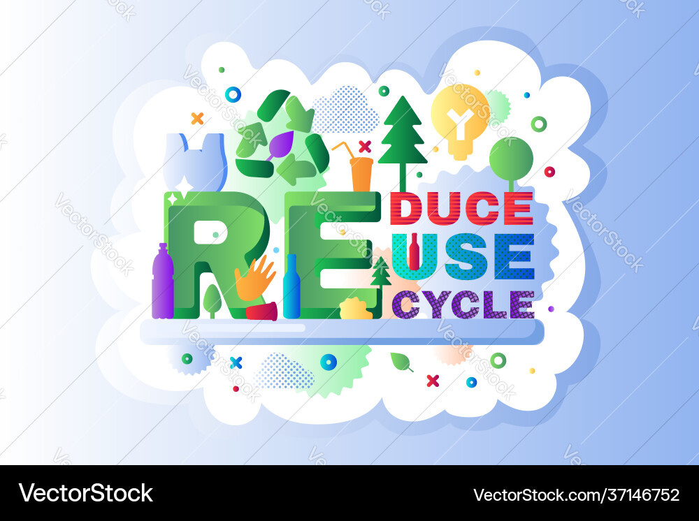 Recycle waste logo icon outline infographic Vector Image