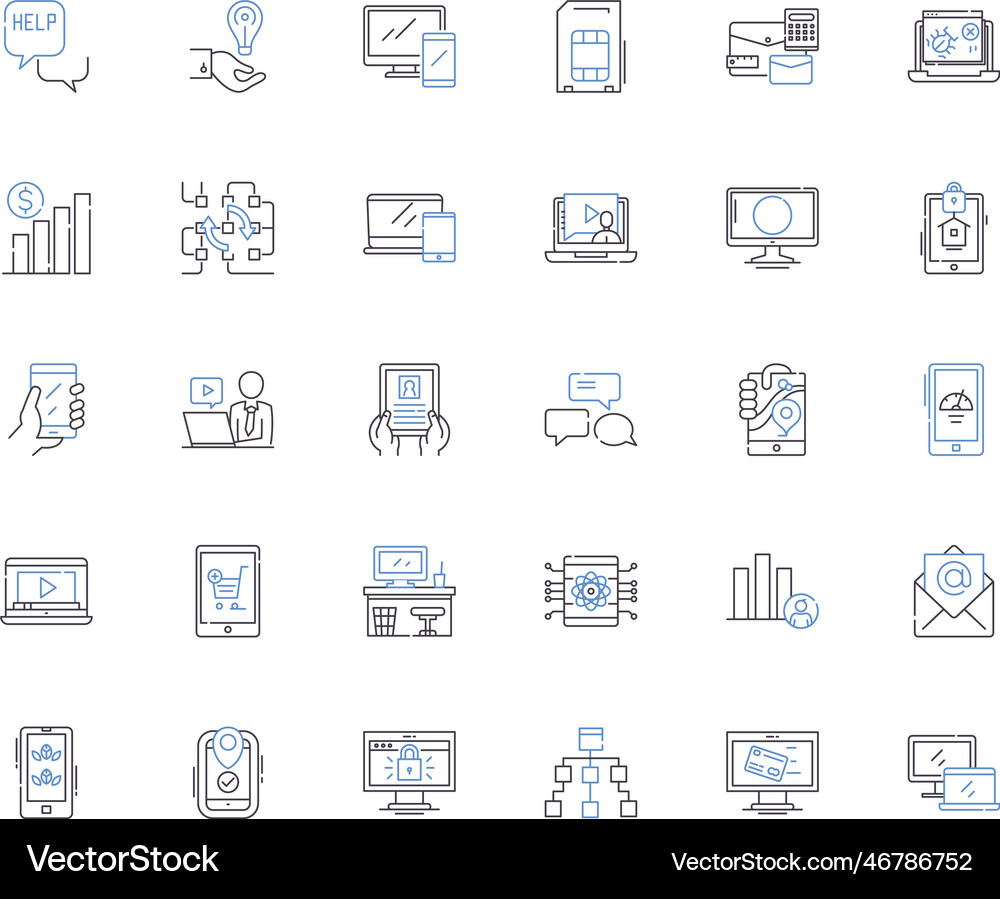 Risk assessment line icons collection hazard Vector Image
