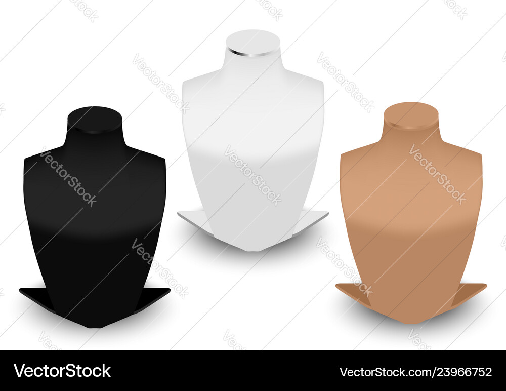 Set realistic stands mannequins for the Royalty Free Vector