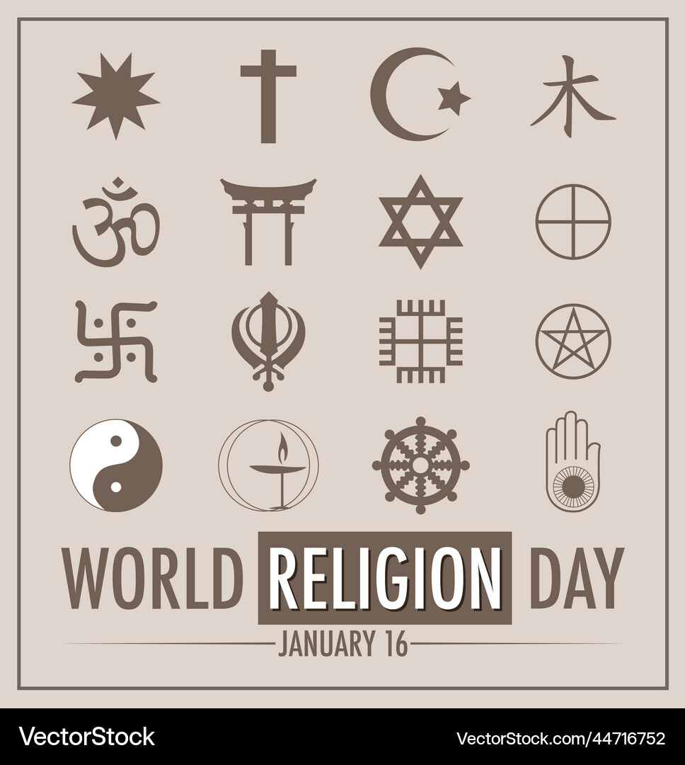 World religion day banner design Royalty Free Vector Image