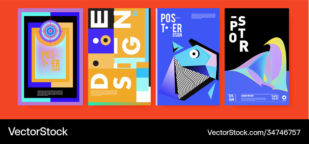 Abstract colorful collage poster design template Vector Image