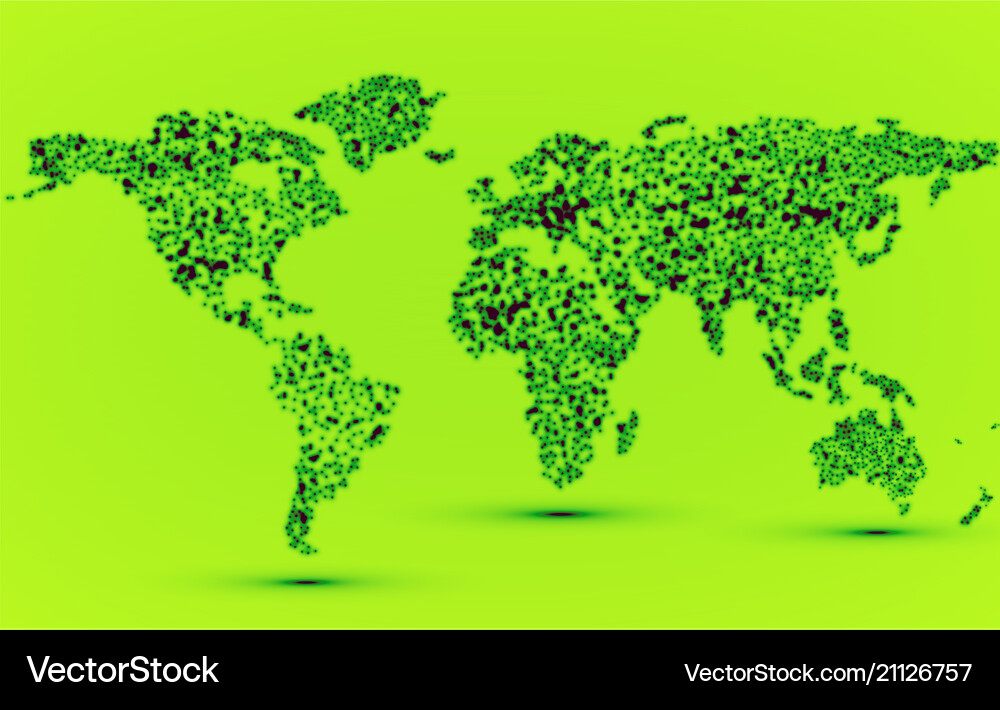 Abstract world map of glowing particles Royalty Free Vector
