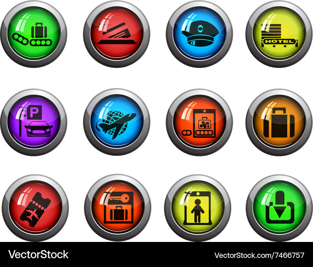 Airport icons set Royalty Free Vector Image - VectorStock