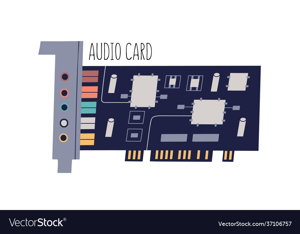 Audio or sound card for personal computer Vector Image