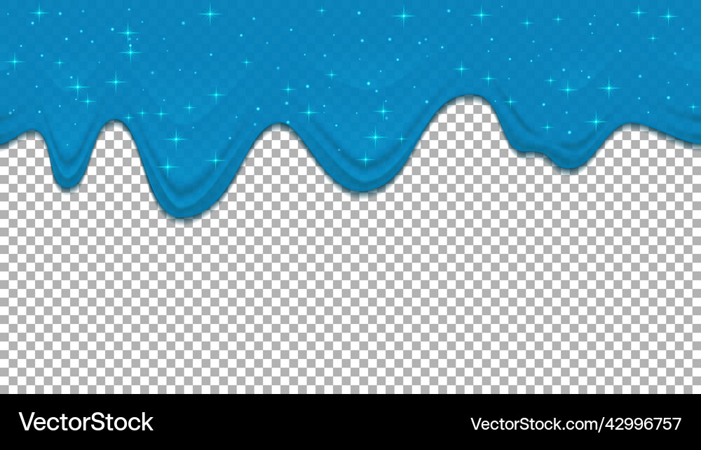 Blue dripping slime on transparent background Vector Image