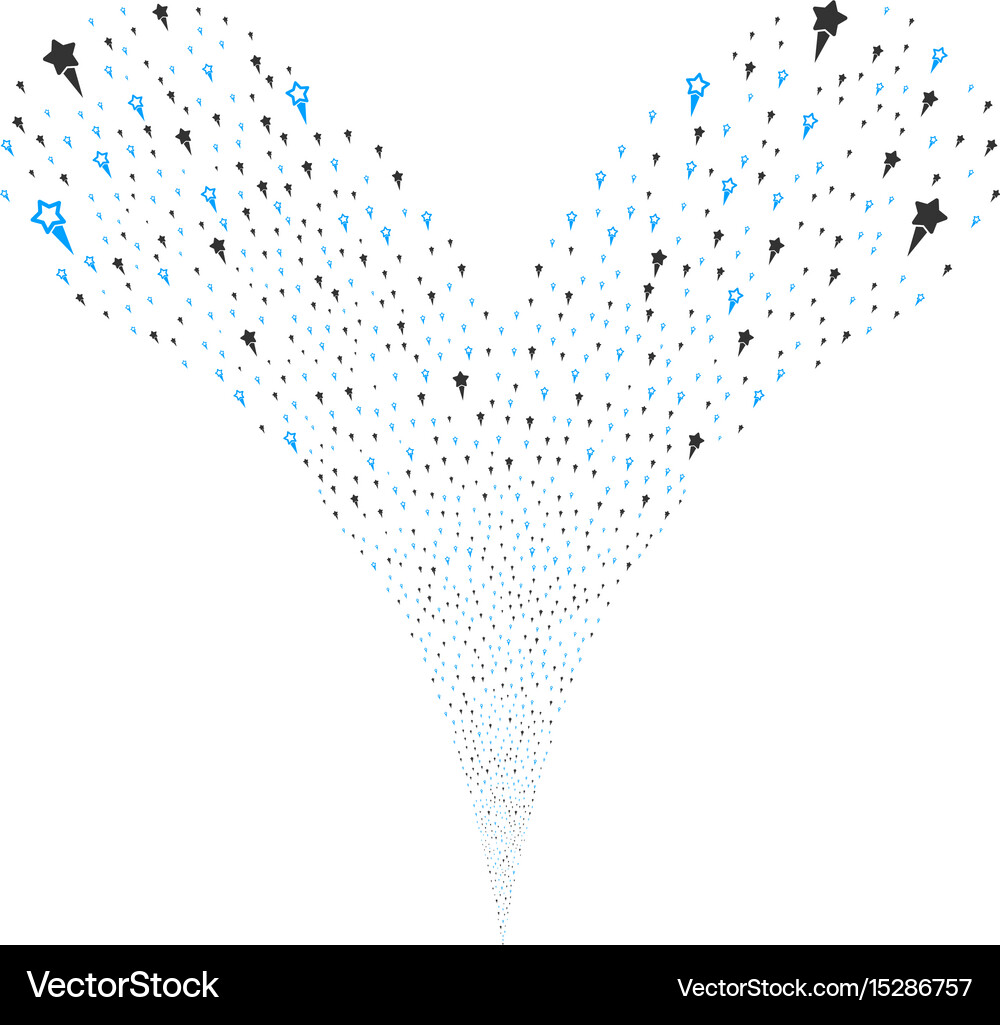Confetti stars fountain stream Royalty Free Vector Image