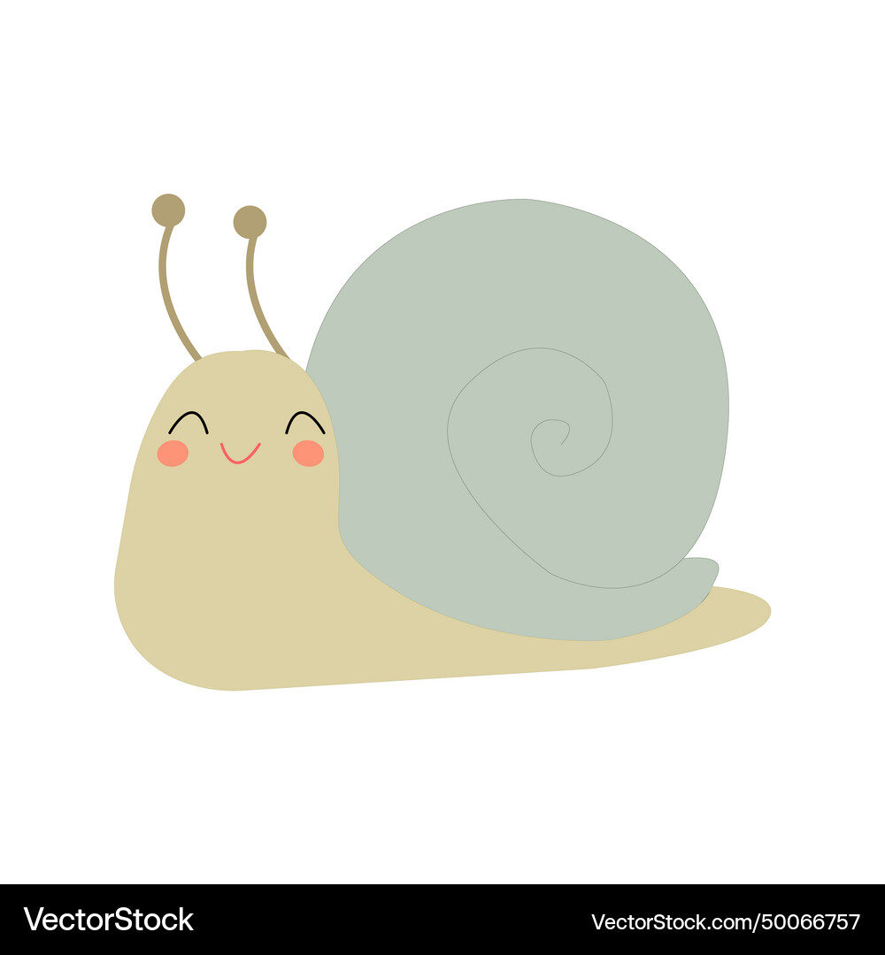 Cute snail cartoon character with shell icon Vector Image